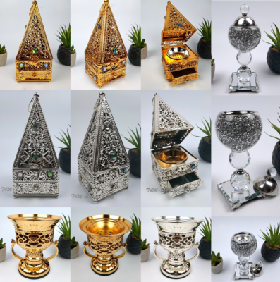 Arabian Incense Diffuser Bakhoor Oud Burner Bakur Metal Mabkhara Home ...