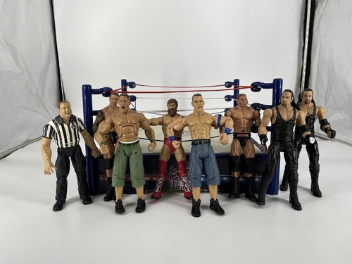 WWE Wrestlemania Mix Lot Of 8 Action Figures PLUS WWE Arena John Cena ...