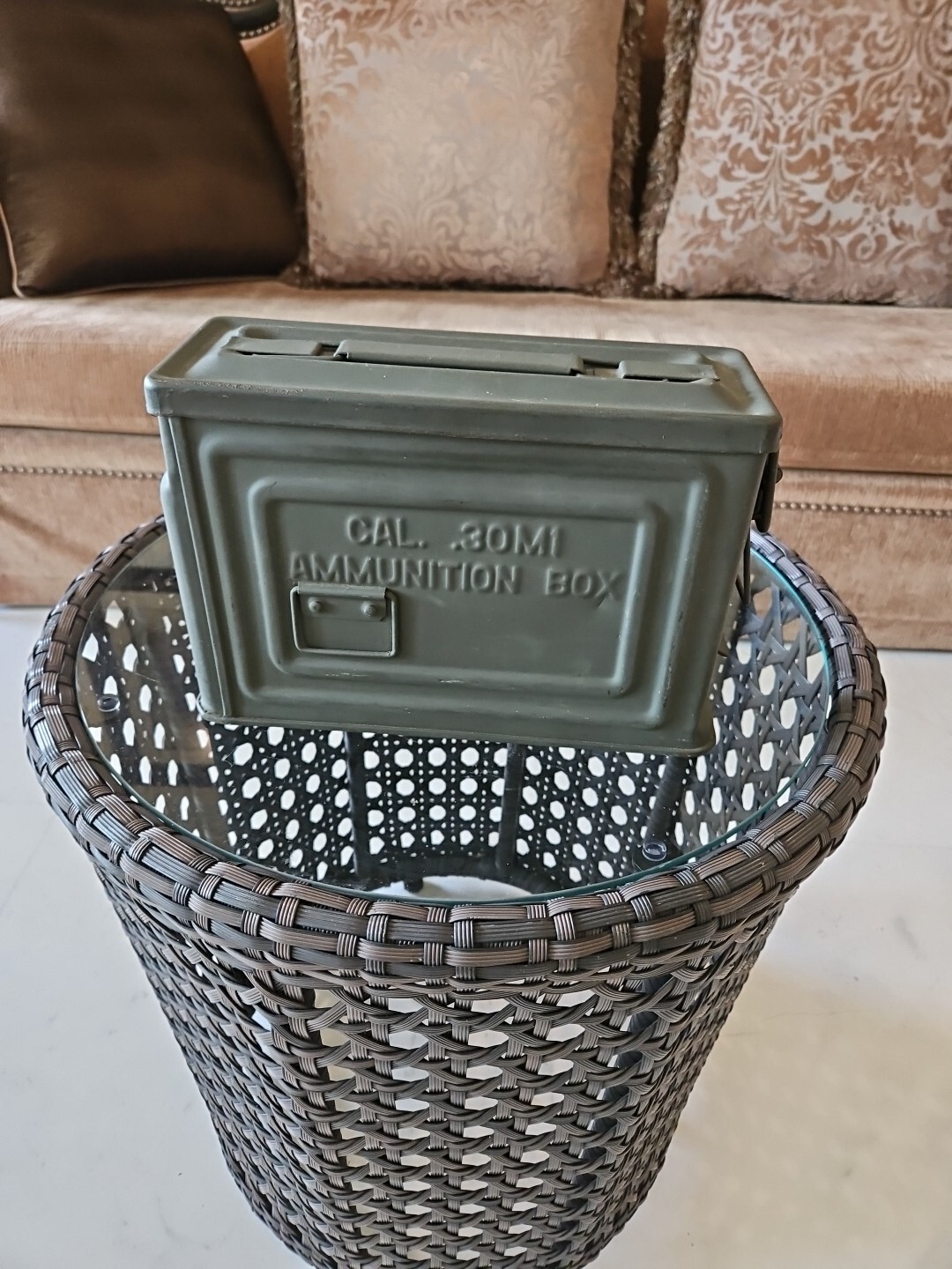 WWII Reeves Metal 30 Cal M1 Ammo Cartridge Box w/ Flaming Bomb ...