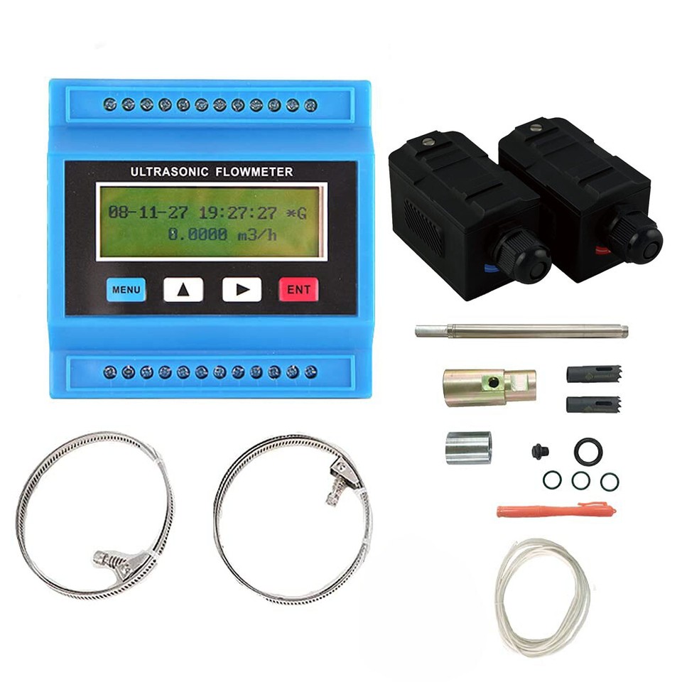 Ultrasonic Flow Meter Clamp On Water Flow Sensor flowmeter DN15 ...