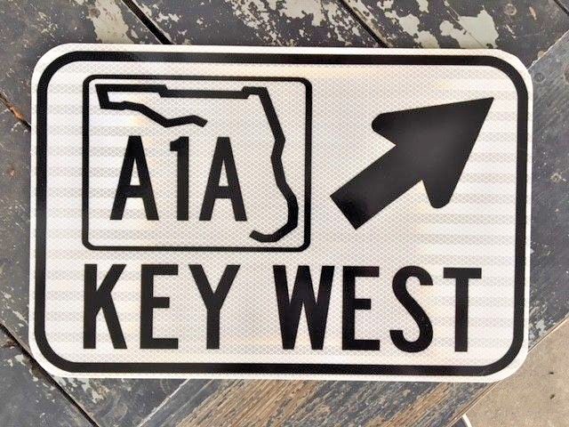 KEY WEST FLORIDA A1A road sign 12"x18" - DOT style - ocean beach spring ...