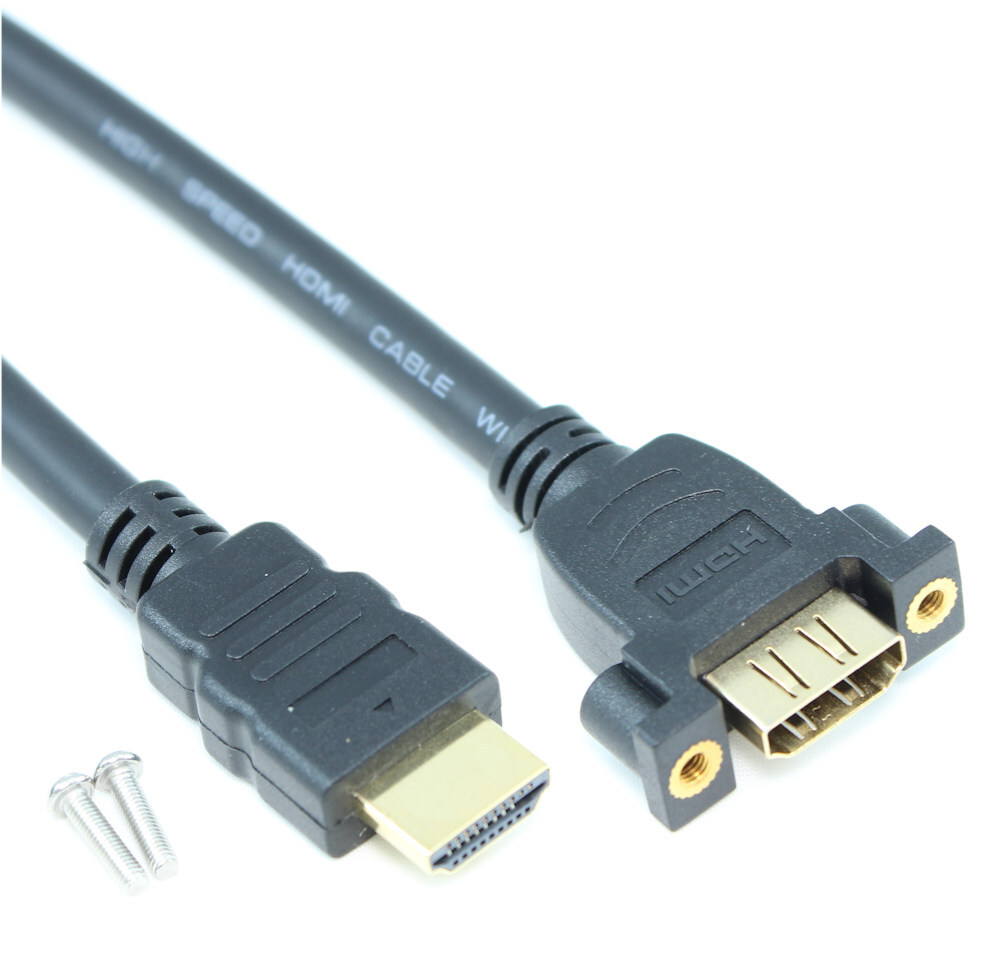 3FT INCH PANEL-MOUNT HDMI Female/Male Cable (30 AWG Gold Plated | eBay