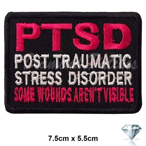 PTSD post traumatic embroidery patch iron sew on kids badge biker goth ...