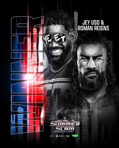 WWE Summer Slam New Jersey Jey Uso & Roman Reigns Paper Poster 210GSM ...