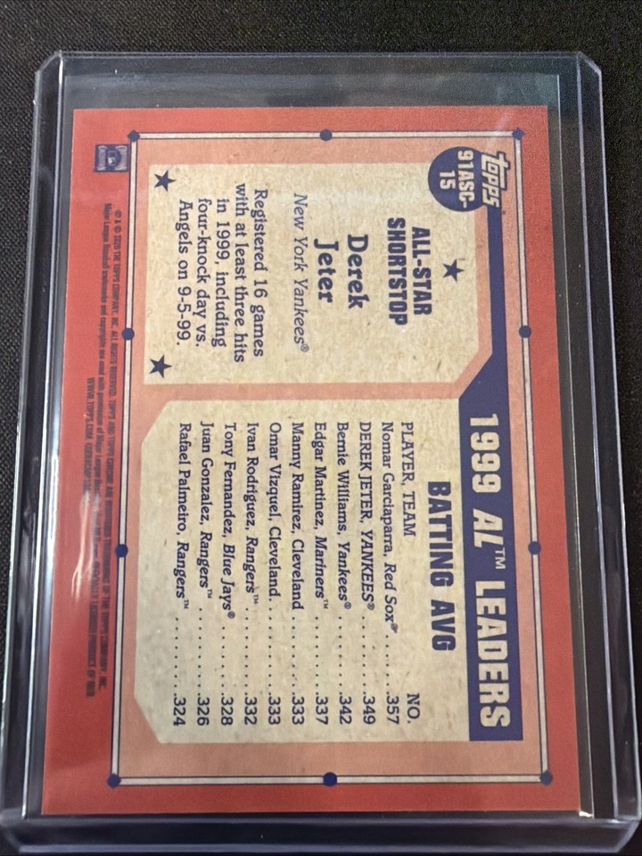 Derek Jeter Series 2 Chrome All Star Mojo Refractor 1991 Design 2026 ...
