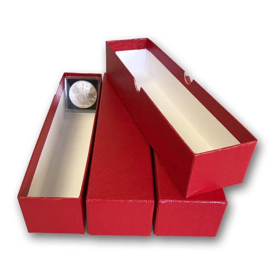 2x2 Coin Storage Boxes, 3 Pack, Single Row, Plastic, Vinyl, Paper, Flip ...