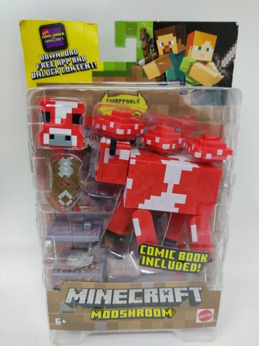 2019 Mojang Mattel Minecraft Mooshroom Comic Maker Book Included Figure ...