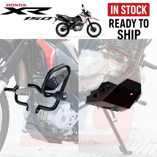 COMBO HONDA XR150L BLACK CRASH BAR SLIDER AND SKID PLATE | eBay