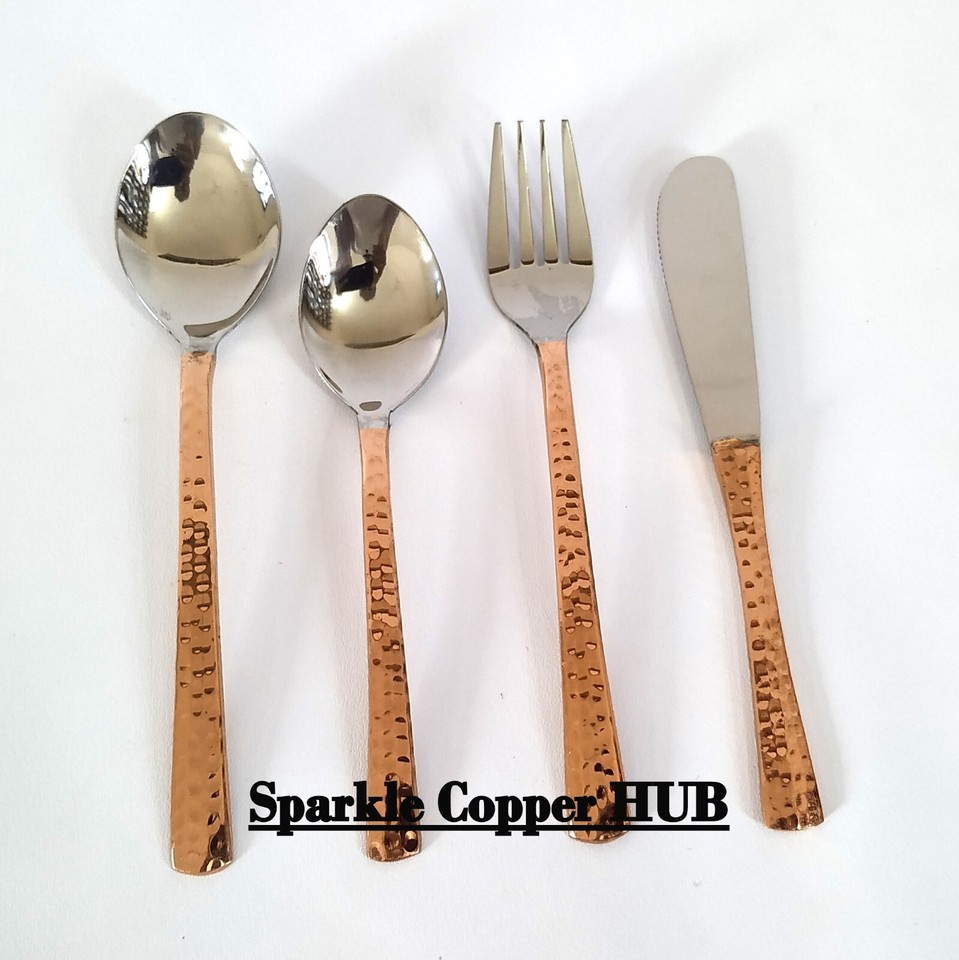 Vintage Copper Stainless Steel Flatware Silverware For Home Hotel ...