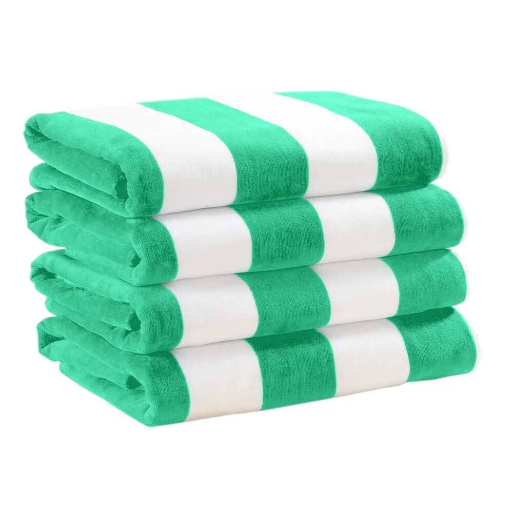 Cabana Stripe Beach Towel - 4-Pack, 100% Cotton Extra Absorbent 30X60in ...