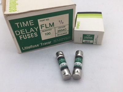 (2 pcs) FLM1/2 Littelfuse, .5 Amp(500mA)250vac,Slow Blow Midget Fuse ...