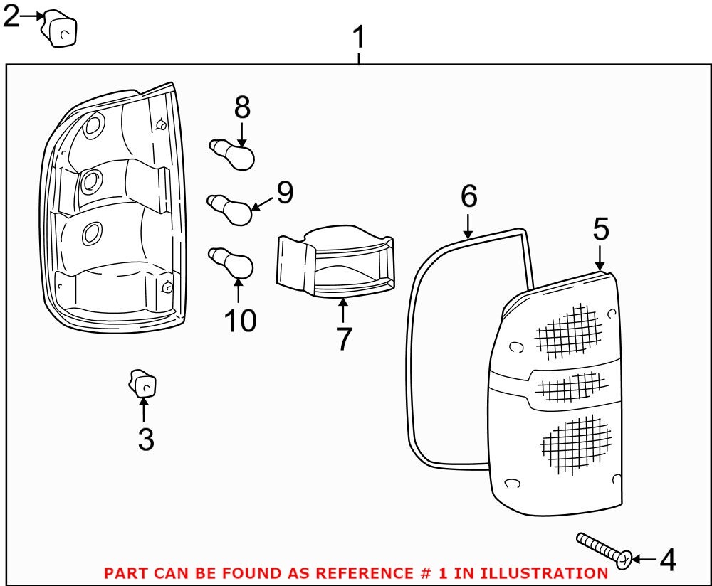 Genuine Rear Driver Left Tail Light Assembly 8156004030 for Toyota ...