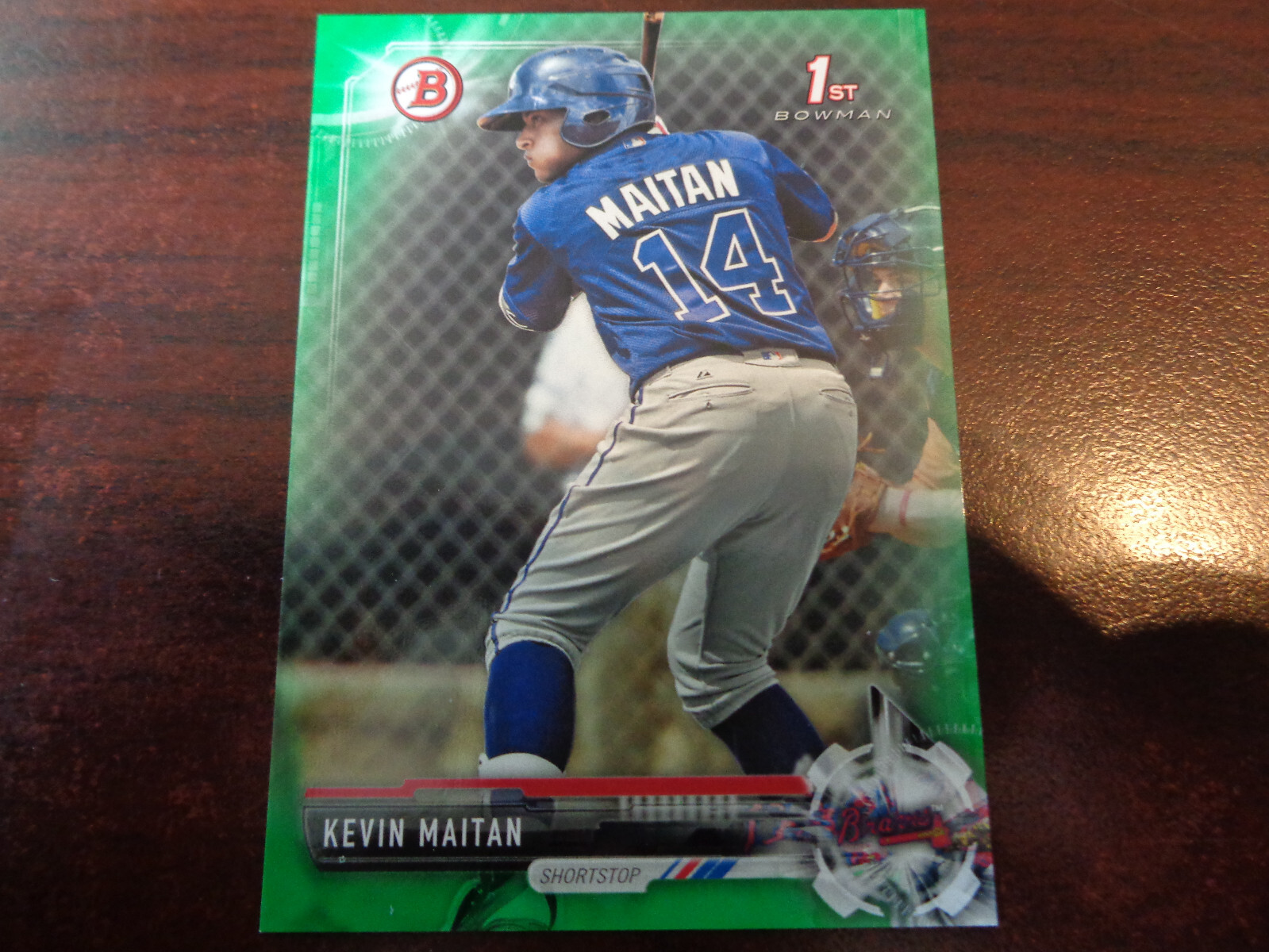 2017 Bowman Kevin Maitan #'ed 57/99 1st Year GREEN Rookie Card-ANGELS ...