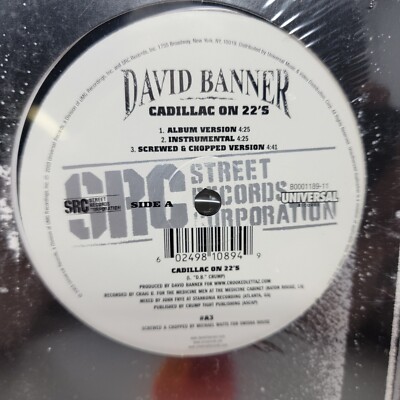 David Banner Cadillac On 22's Factory Sealed 12" Vinyl Record Single | eBay