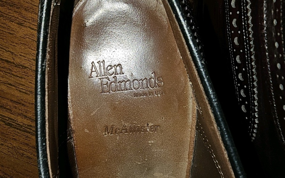 Allen Edmonds Mcallister 10D Burgundy Oxfords USA Leather soles $425 | eBay