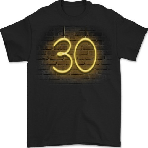 30th Anniversaire Néon Lumières 30 Ans T-Shirt 100% Coton | eBay