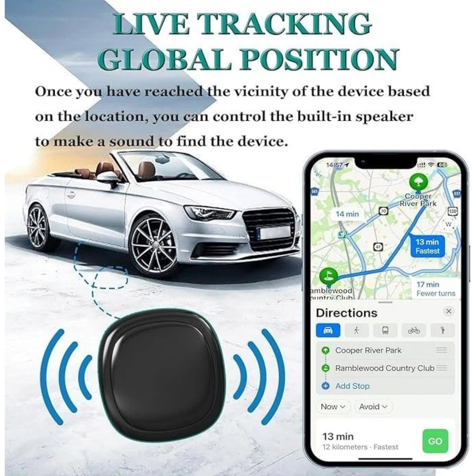 GPS Tracker for Car Vehicle Magnetic Mini Portable Tracking Device with ...