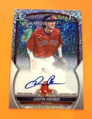 2023 Bowman Chrome Draft Justin Riemer Auto 52/71 Sparkle Refractor 1st ...
