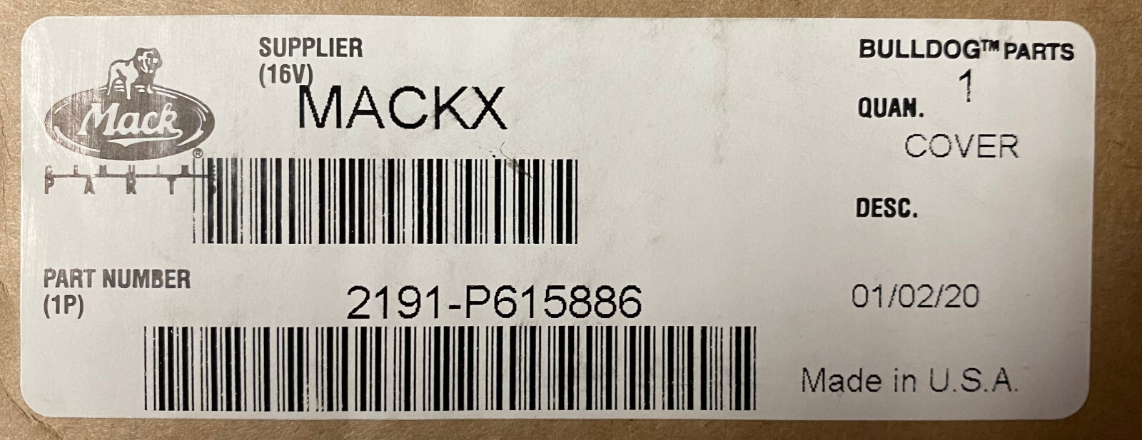 MACK 2191-P615886 Cover | eBay