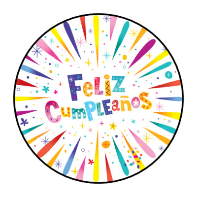 30 FELIZ CUMPLEANOS ENVELOPE SEALS STICKERS LABELS TAGS 1.5" SPANISH ...