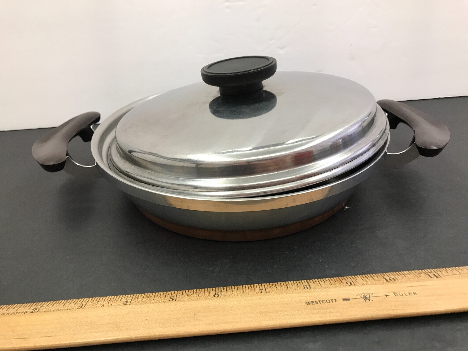 Presto Pride 1950s or 60s Stainless & Copper 9" Skillet & Lid Double ...