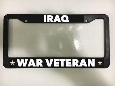 IRAQ WAR VET VETERAN US ARMY RETIRED SOLDIER IRAQI Black License Plate ...