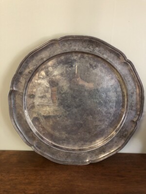 Rare sterling 995 Japanese silver plate Huge at 16 inches. Asahi ...