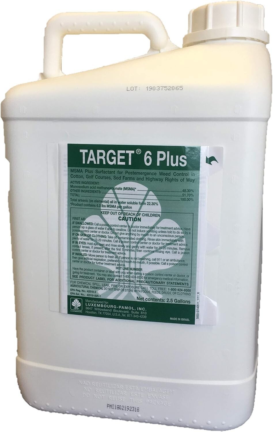 MSMA Target 6 Herbicide (2.5 Gallons) Plus Surfactant - Luxembourg ...