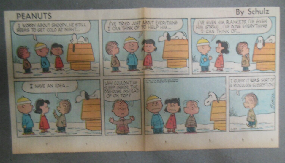 (52) Peanuts Sunday Pages by Charles Schulz from 1963 Size: ~7.5 x 15 ...