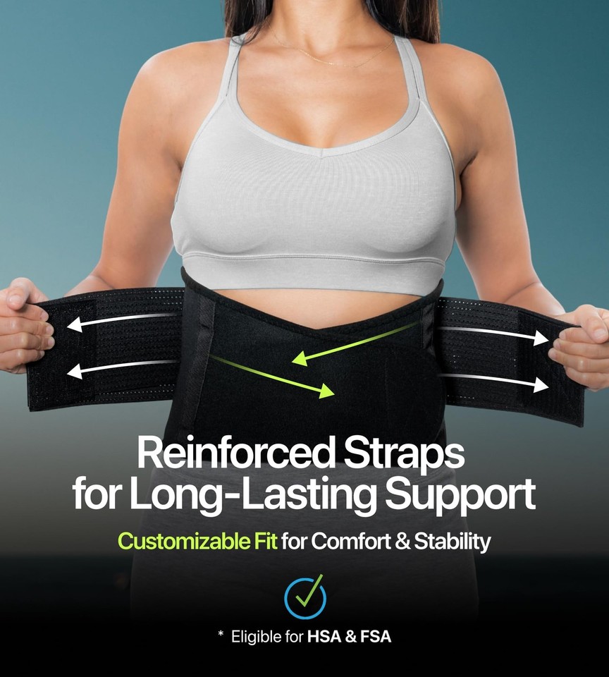 5XL Plus Size Back Brace – Adjustable Lumbar Support for Women & Men ...