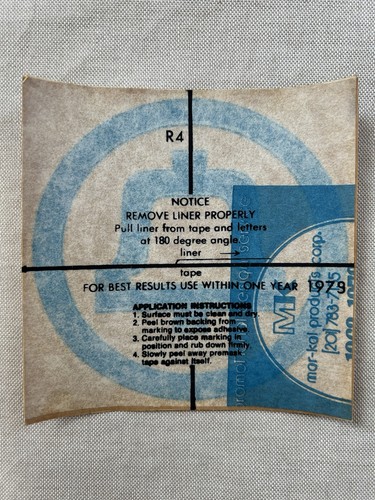 Vtg 1979 Bell System R4 Reflective Decal NOS 3M Scotchlite Payphone ...