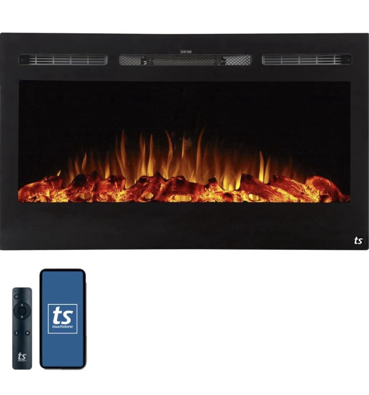 Touchstone Sideline 36 Smart Electric Fireplace Wi-Fi Alexa Remote ...