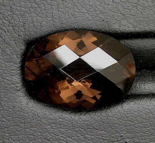 14x10 Fancy Checkerboard Oval Cut Smoky Quartz Gem Stone Gemstone 14mm ...