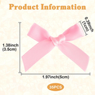 35Pcs Mini Pink Bows for Crafts, Tiny Cute Satin Ribbon Bow, Soft ...