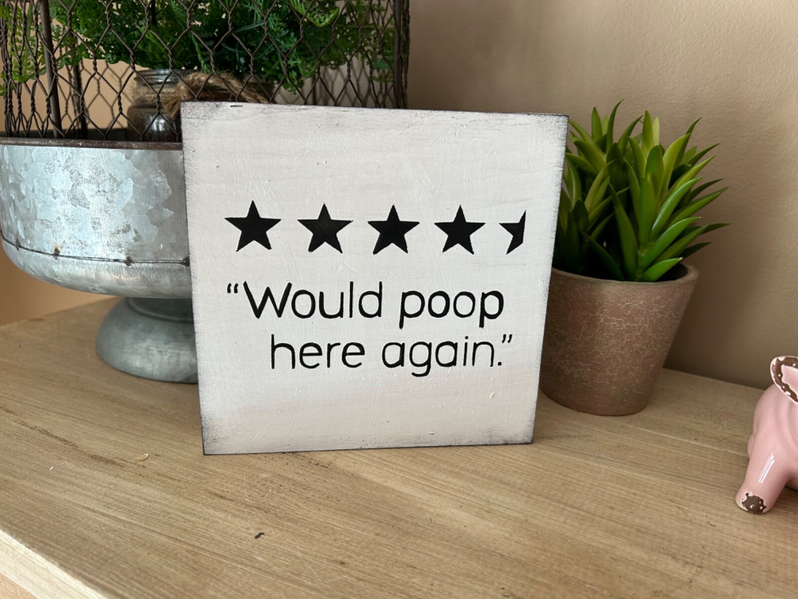 Would poop here again bathroom wooden farmhouse home decor bath block ...