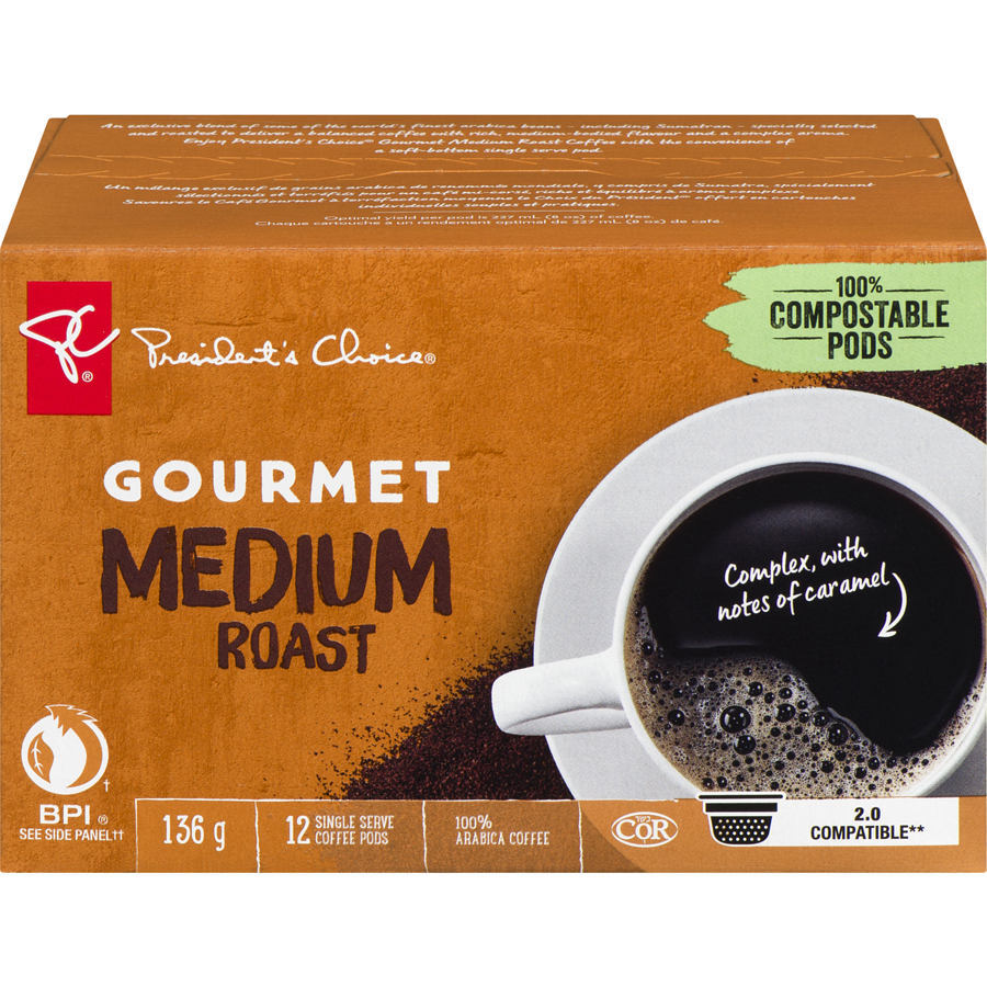 4x President's Choice PC Gourmet Medium Roast Coffee (Keurig) Pods 12ct ...