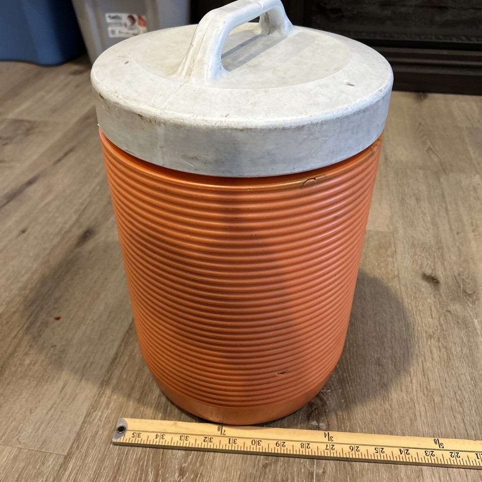 GOTT - Vtg 2 Gallon Orange Water Cooler insulated Drink Dispenser Jug ...