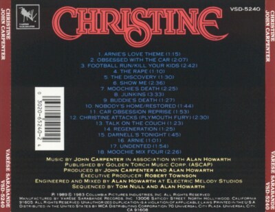 JOHN CARPENTER/ALAN HOWARTH CHRISTINE [ORIGINAL MOTION PICTURE ...