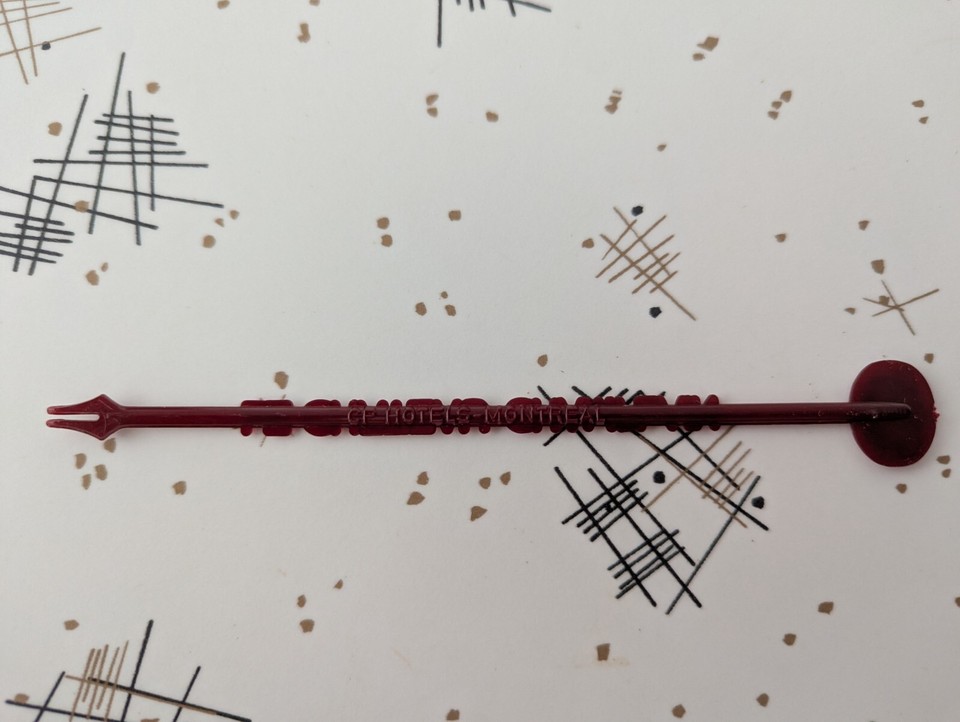 Vintage Le Chateau Champlain CP Hotels Montreal Cocktail Stirrer ...