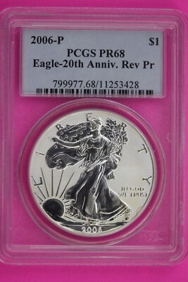 2006 P PR 68 Reverse Proof Silver Eagle PCGS Certified Graded Authentic ...
