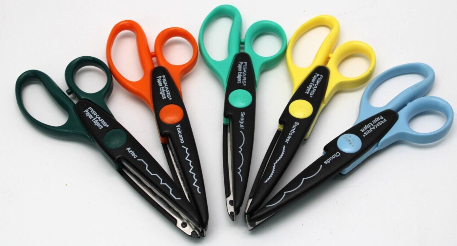 Fiskars Paper Edgers Lot of 5 Craft Scissors 5 Different Shapes | eBay