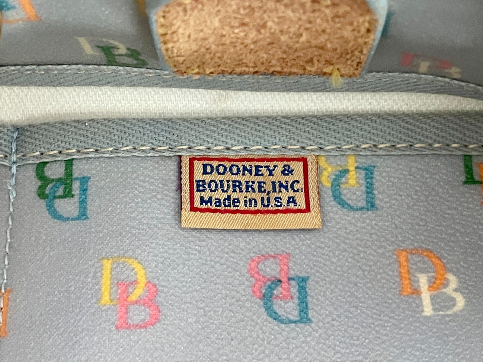 Dooney & Bourke Rainbow Monogram Tassel Tote – HTF Blue! | eBay
