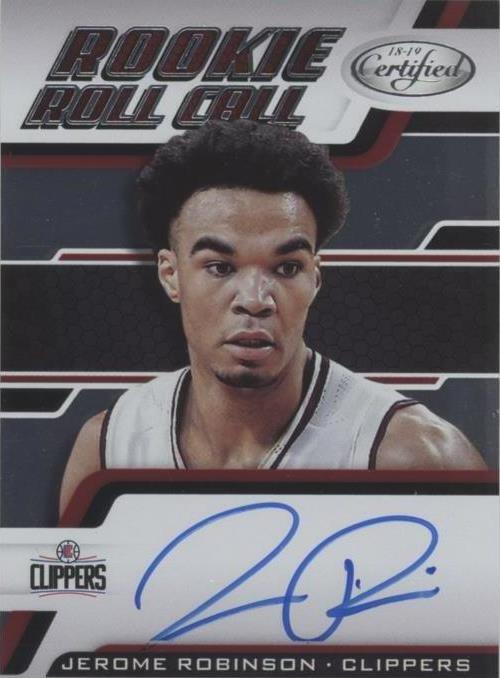2018-19 Panini Certified - Rookie Roll Call Jerome Robinson #RRC-JR (AU ...