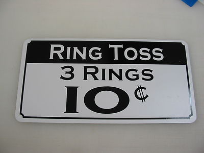 RING TOSS Metal Tin Sign Game Room Carnival Fair Boardwalk Amusement ...