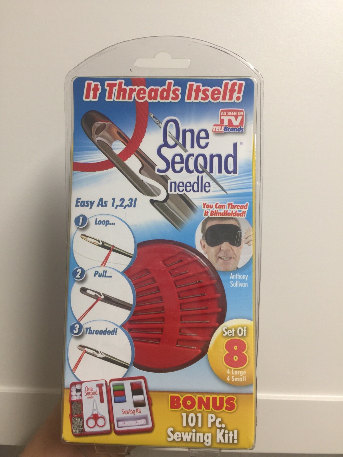 One Second Needle Set Of 8 (4 Large, 4 Small) + Bonus 101 Pc Sewing Kit ...