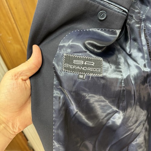 Stefano Ricci Blazer Jacket Navy Super 160’s Wool Men’s EU 50R Made In ...
