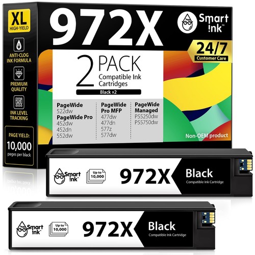 Compatible Ink Cartridges Replacement for HP 972X 972 X (Set of 2 Black ...