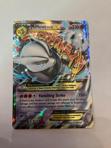 MEGA Mewtwo EX ULTRA RARE 63/162 XY Pokemon Card HOLO 2016 - Protector ...
