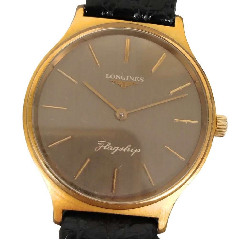 Longines Flagship Hand-Winding Men’s Leather Watch Ba… - Gem