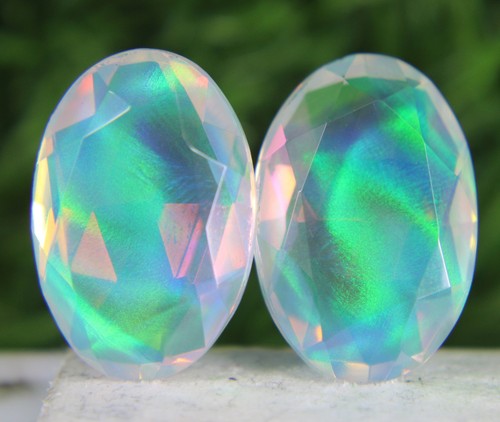22.60 CT Oval Cut Triple Fire Opal Multicolor Loose Gemstone Pair ...